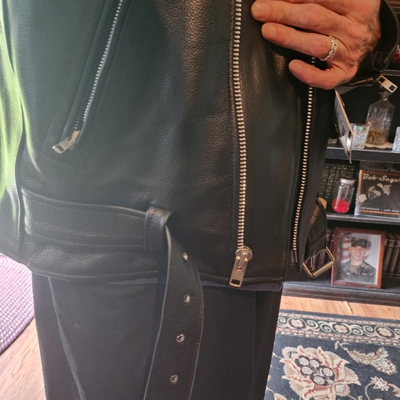 Grace Elements | Jackets & Coats | Mens Black Biker Leather Jacket With ...